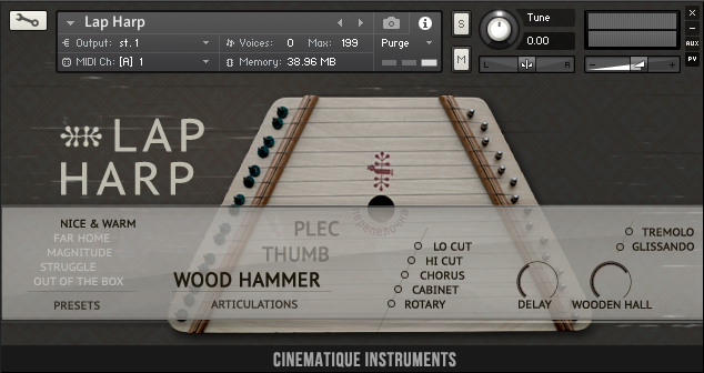 CINEMATIQUE INSTRUMENTS - Lap Harp | Russian Strings